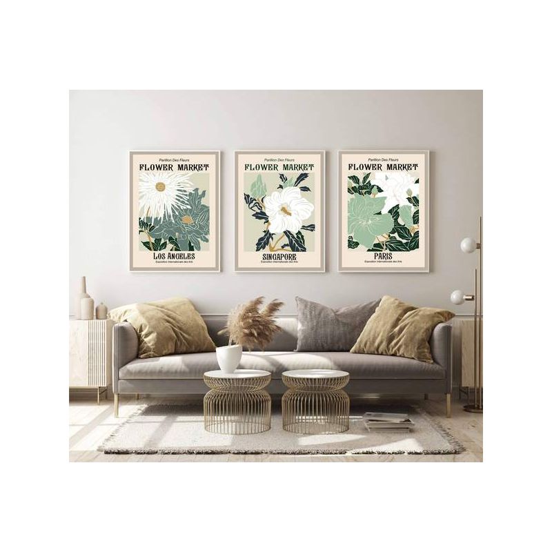 Affiches - Flower market / 02 / Ensemble de 3