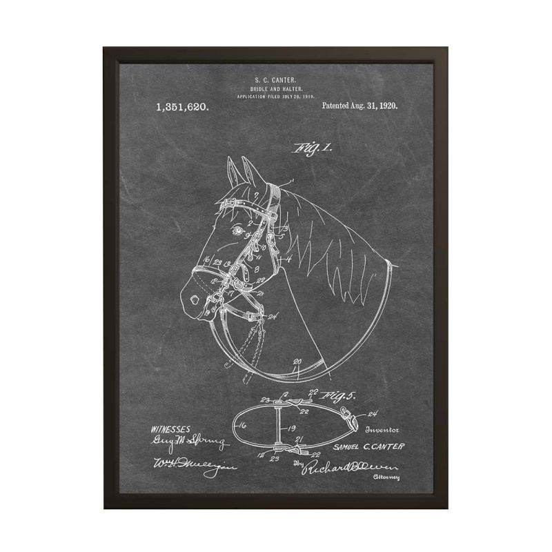 Affiche Dessin de Brevet - Bride de Cheval