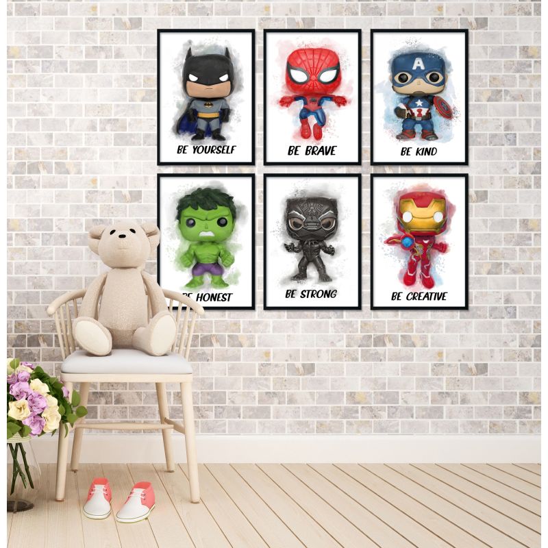 Affiche - Super Héros / Citations / Lot de 6