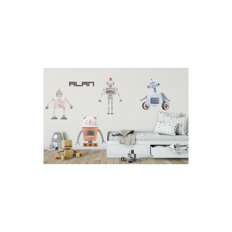 Sticker mural - Robots / Personnalisé